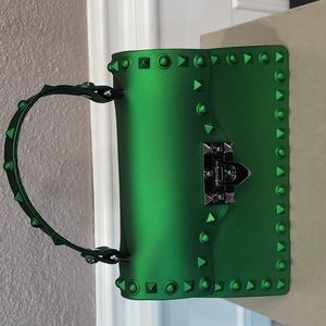 L.A.Charms | Bags | Green Pvc Handbagcrossbag Nwt | Poshmark
